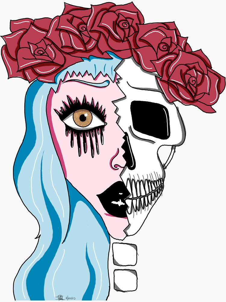 "Sad Crying Girl Dead Inside" Sticker by Isavibe | Redbubble