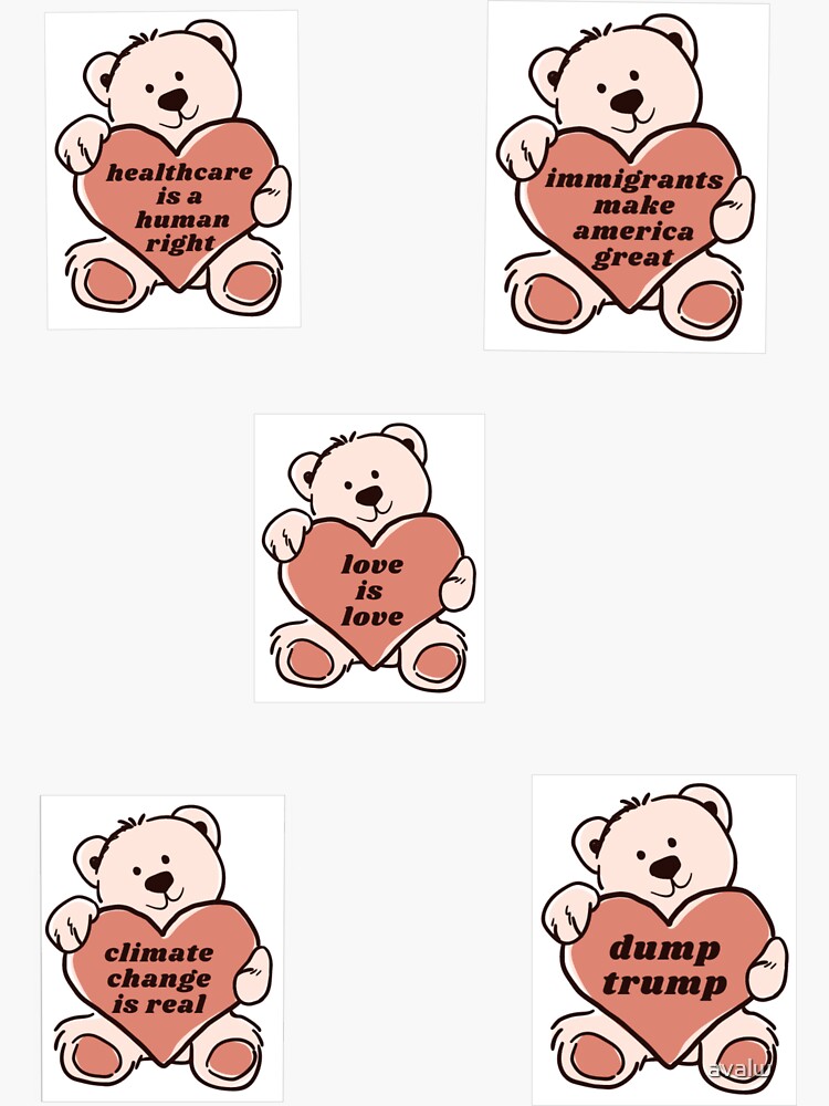 "Political Teddy Bears" Sticker by avalw | Redbubble