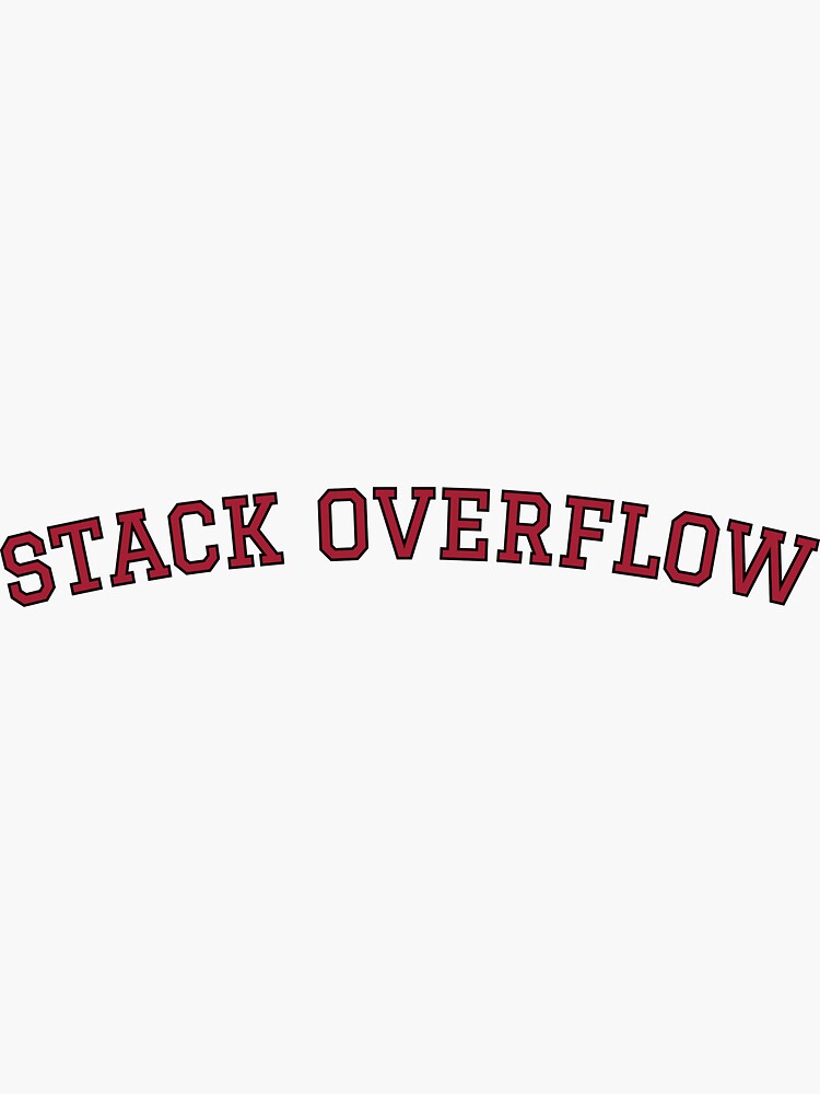 "Stack Overflow College Font" Sticker for Sale by ericmahoney | Redbubble