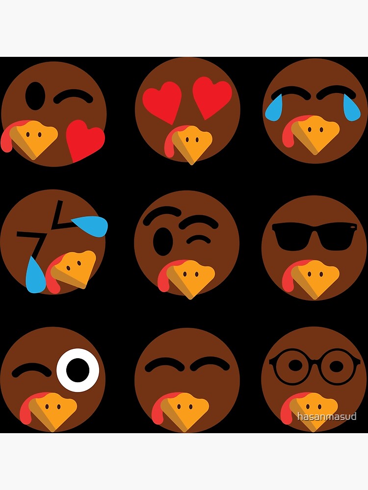 "turkey emoji thanksgiving gift" Poster by hasanmasud | Redbubble