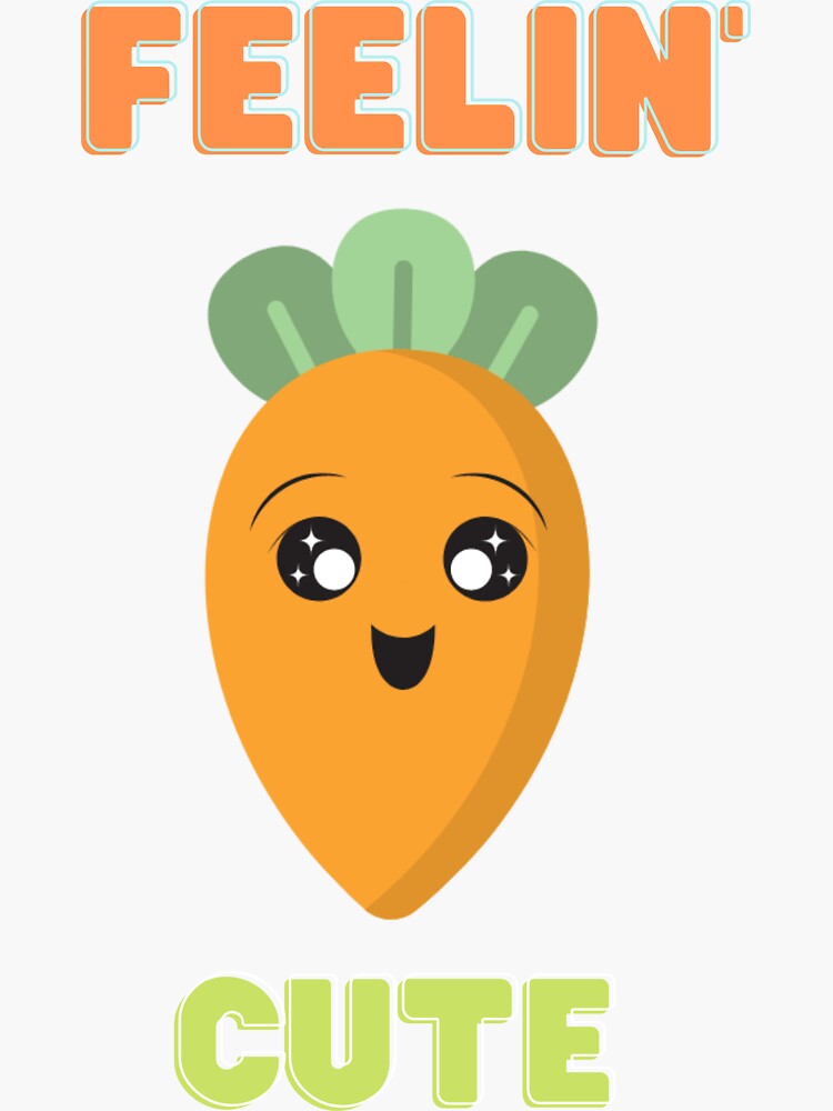 "Mrs Carrot - Feelin' Cute" Sticker for Sale by VegeFriends | Redbubble