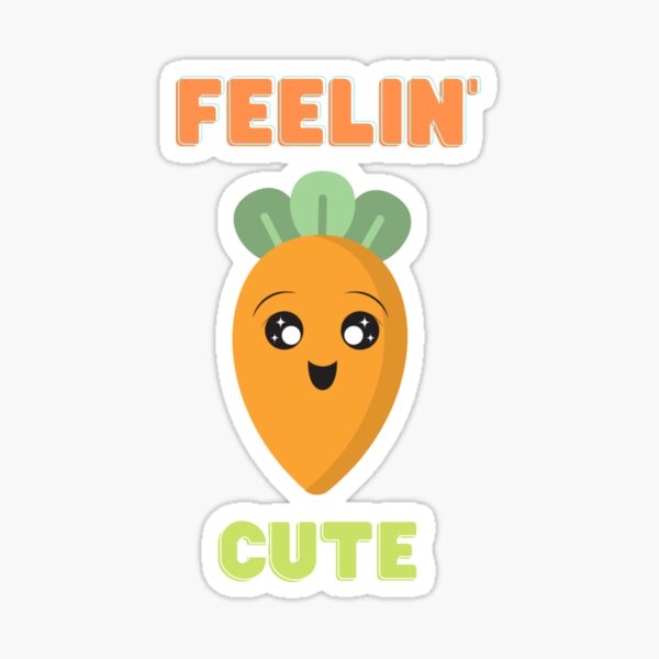 "Mrs Carrot - Feelin' Cute" Sticker for Sale by VegeFriends | Redbubble