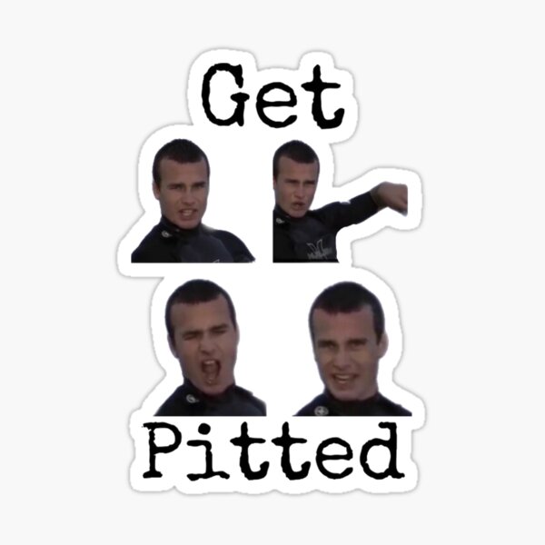 "Get Pitted, So Pitted Surf Dude" Sticker for Sale by EarthAndSea ...