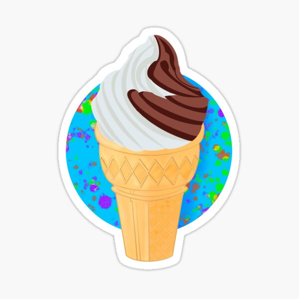 "Chocolate Vanilla Swirl Soft Serve Cone" Sticker for Sale by zee-io ...
