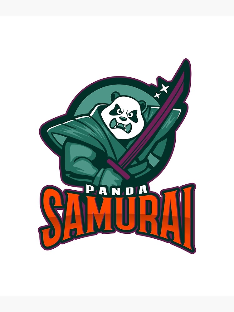 "Modern Japanese Angry Panda Samurai Multi Colour Artwork" Photographic ...
