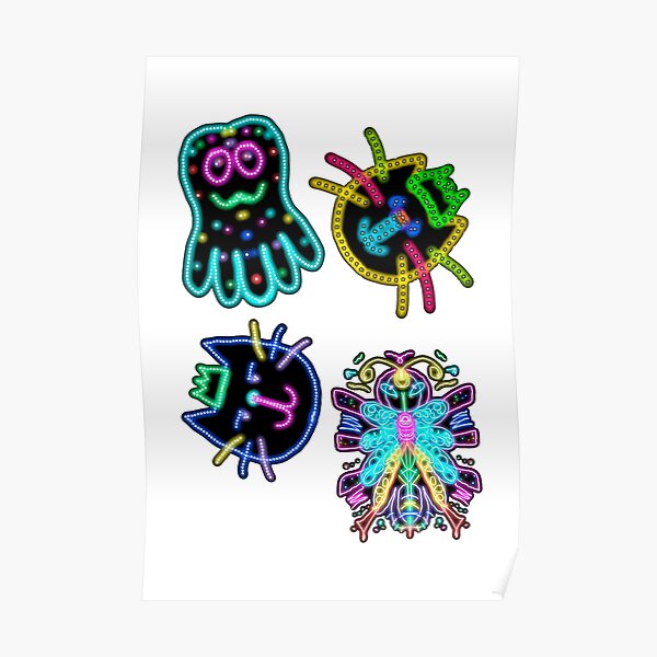 "Neon Characters Pack" Poster by Trebolazul | Redbubble