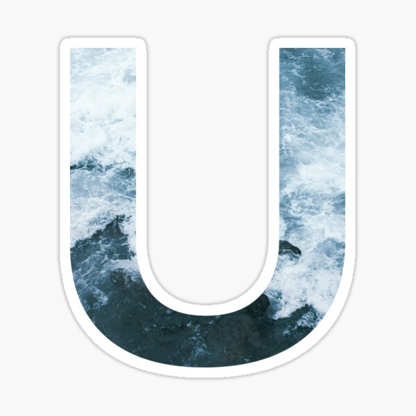 "Letter U Blue Ocean Waves " Sticker for Sale by LiquidUniverse | Redbubble