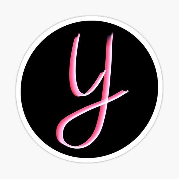 "Letter Y Monogram Red Blue Brush Stroke" Sticker by cmatsukawa | Redbubble