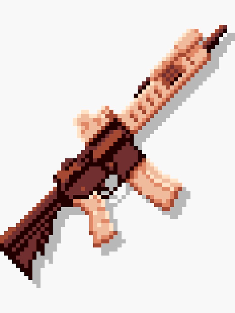 "AR 15 5.56x45 Pixel Art on Rust Palette" Sticker by pixelbrian | Redbubble