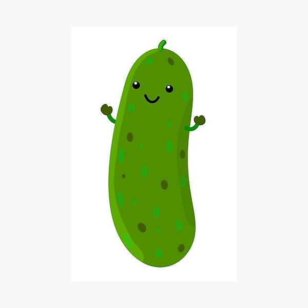 Lámina fotográfica «Ilustración de dibujos animados lindo pepinillo ...