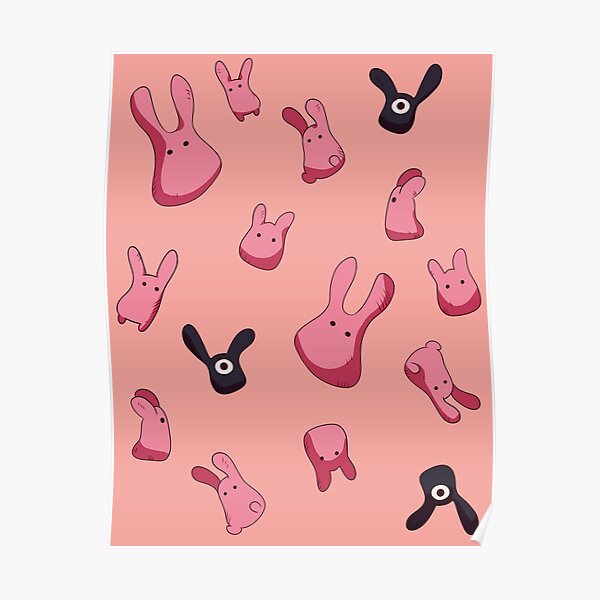 "Mokke dark pink bg" Poster for Sale by Ninneko | Redbubble