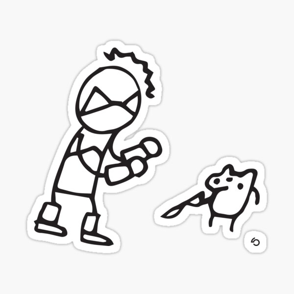 "Stickman VS um..." Sticker by MarkStudio | Redbubble
