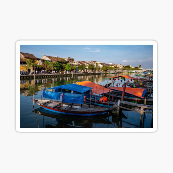 "River Boats, Hoi An" Sticker by rossacampbell | Redbubble