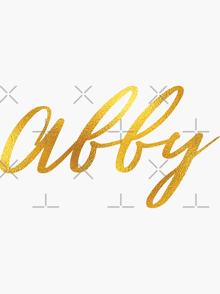 "Abby Name Hand Lettering in Faux Gold Letters" Sticker for Sale by ...