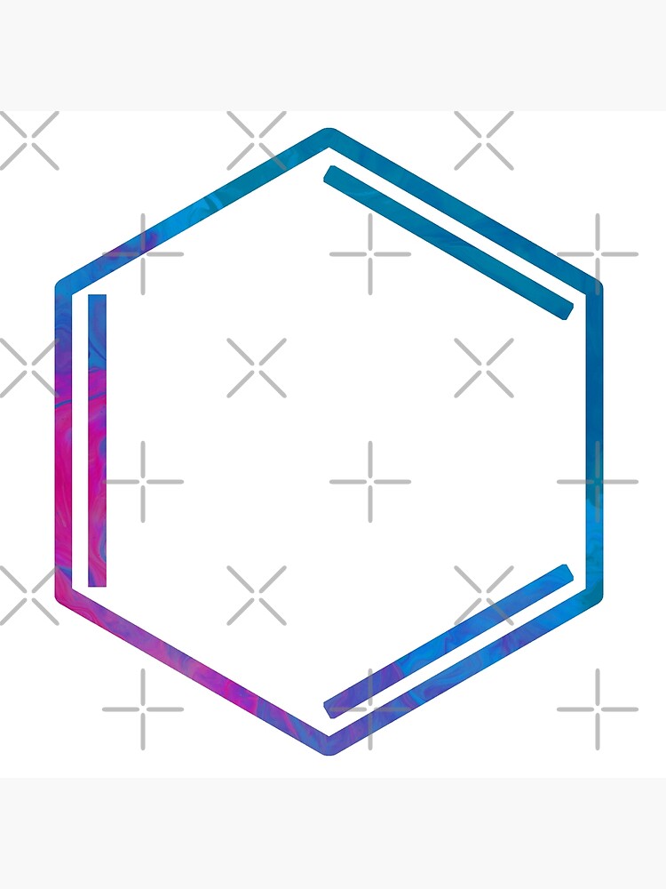 "Hexagonal Benzene Ring Blue and Pink" Poster by labstud | Redbubble