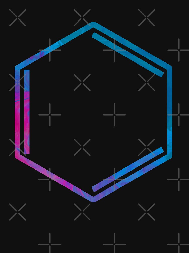 "Hexagonal Benzene Ring Blue and Pink" T-shirt by labstud | Redbubble