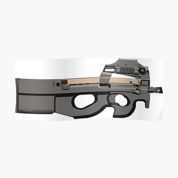 "P90 Compact Submachine Gun" Poster by NorseTech | Redbubble
