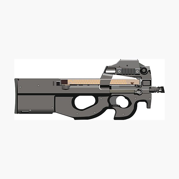 "P90 Compact Submachine Gun" Photographic Print for Sale by NorseTech ...