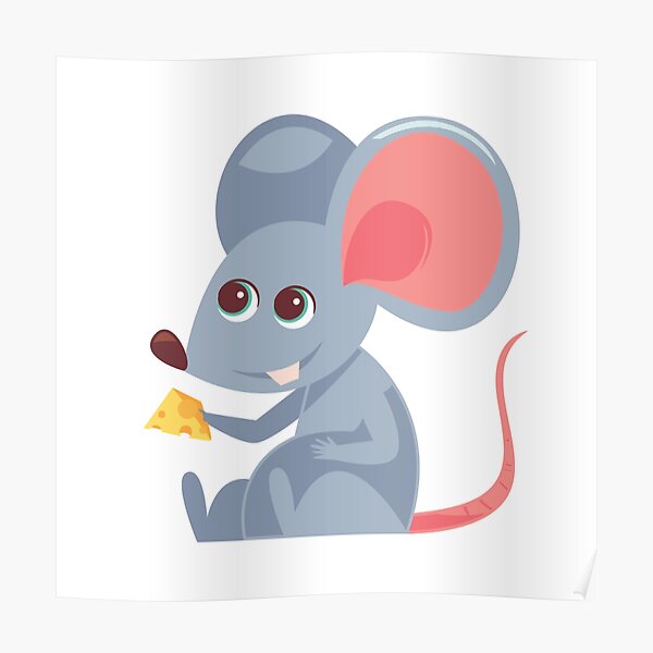 "blue mouse eating cheese" Poster for Sale by braveexperience | Redbubble