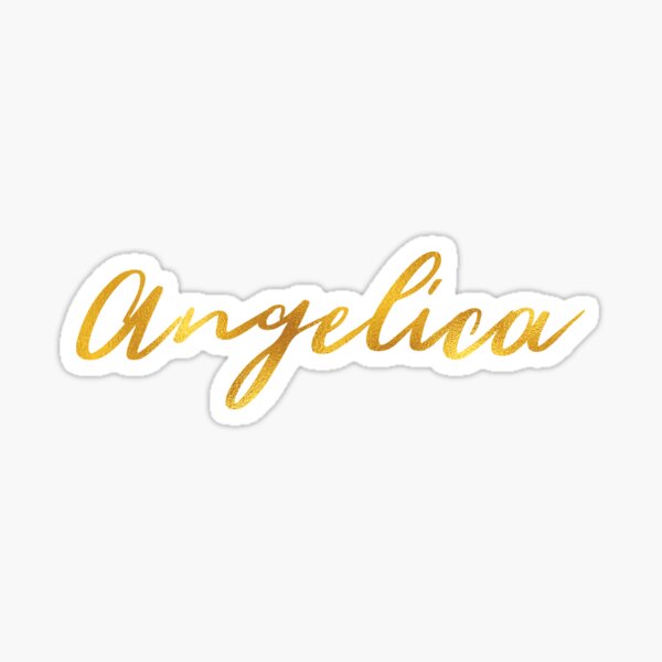 "Angelica Name Hand Lettering in Faux Gold Letters" Sticker for Sale by ...