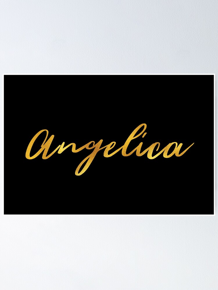 "Angelica Name Hand Lettering in Faux Gold Letters" Poster for Sale by ...