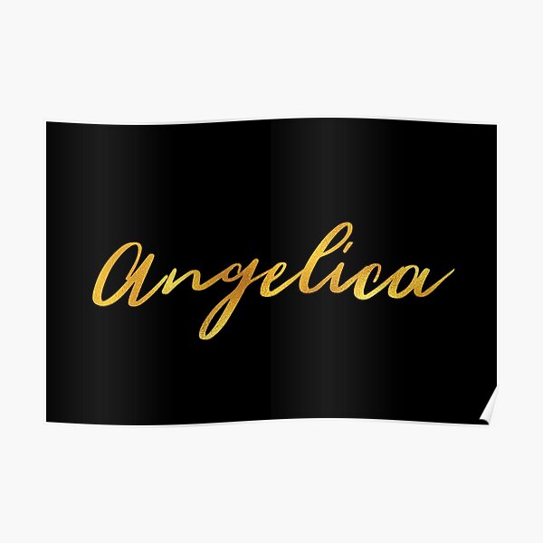 "Angelica Name Hand Lettering in Faux Gold Letters" Poster for Sale by ...