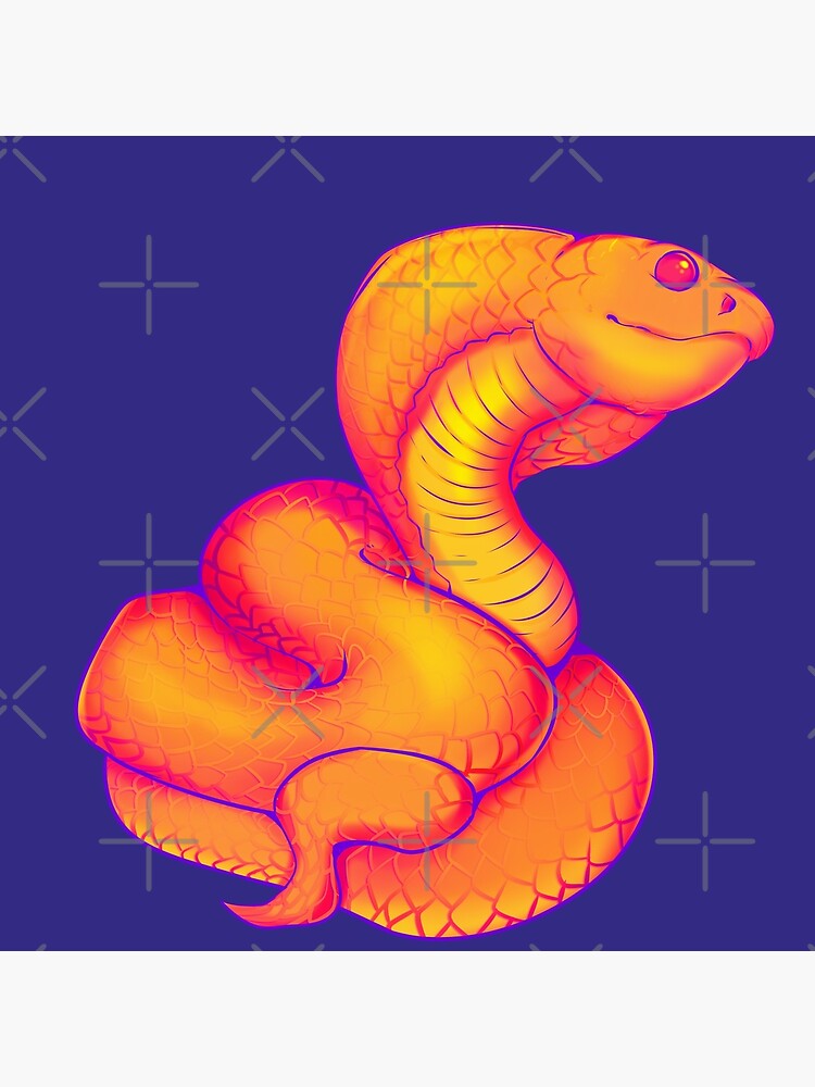 "Cute Orange Cobra Snake " Poster for Sale by Niftjie | Redbubble