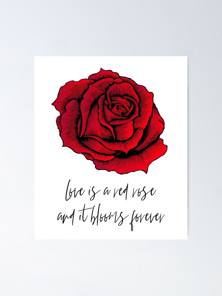 "Love is a red rose" Poster by Adisak-designs | Redbubble