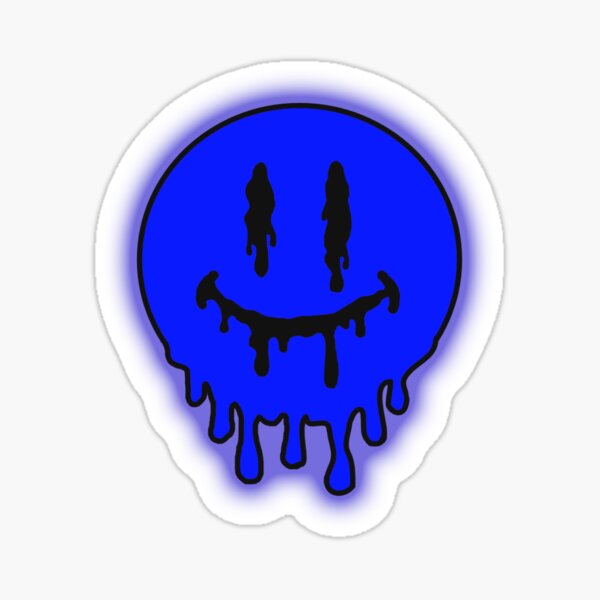 "dark blue smiley face sticker" Sticker for Sale by Riakb | Redbubble