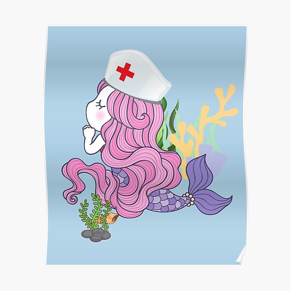 "This Cute Mermaid Nurse Design" Poster for Sale by Breechcloth | Redbubble