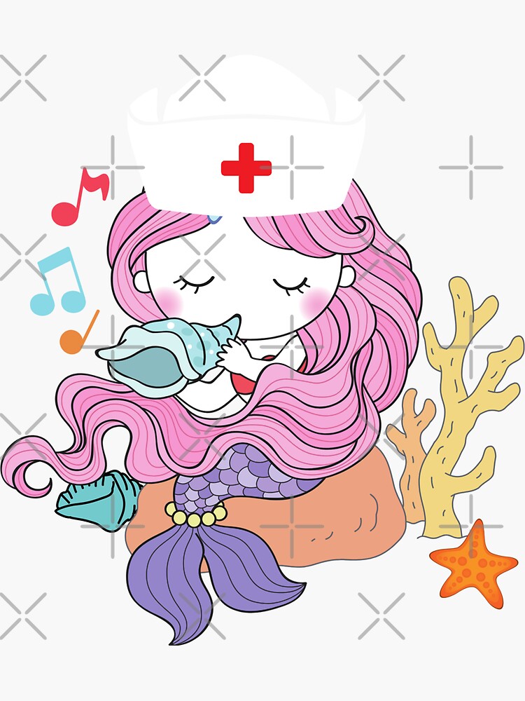"Cute Mermaid Nurse" Sticker for Sale by Breechcloth | Redbubble