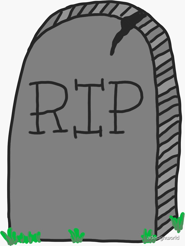 "Halloween art of cartoon Grave stone RIP" Sticker for Sale by ...