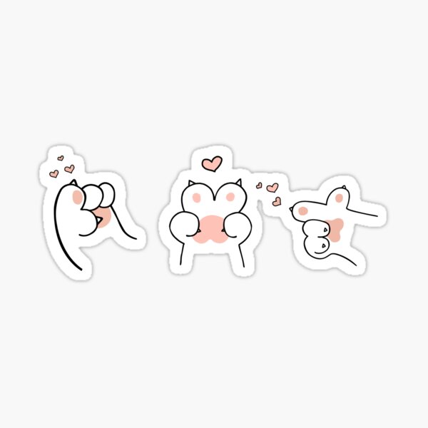 "3 Cat Hand Sign" Sticker for Sale by Cat2D | Redbubble