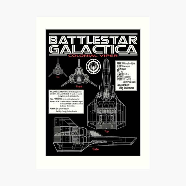 "BATTLESTAR GALACTICA COLONIAL VIPER" Art Print by infrablue | Redbubble