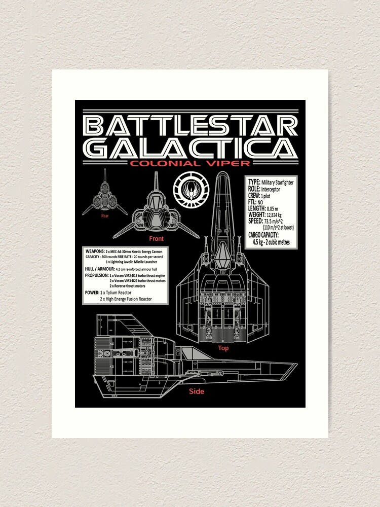 "BATTLESTAR GALACTICA COLONIAL VIPER" Art Print by infrablue | Redbubble