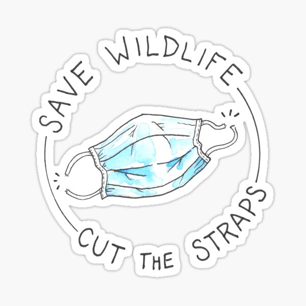 "Save Wildlife Mask Etiquette" Sticker for Sale by rachelclaireart ...