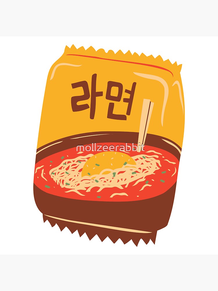 "Korean Ramyun Noodles Packet" Sticker for Sale by mollzeerabbit ...