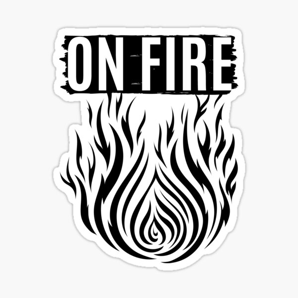 "On Fire - flame tattoo" Sticker for Sale by RIVEofficial | Redbubble