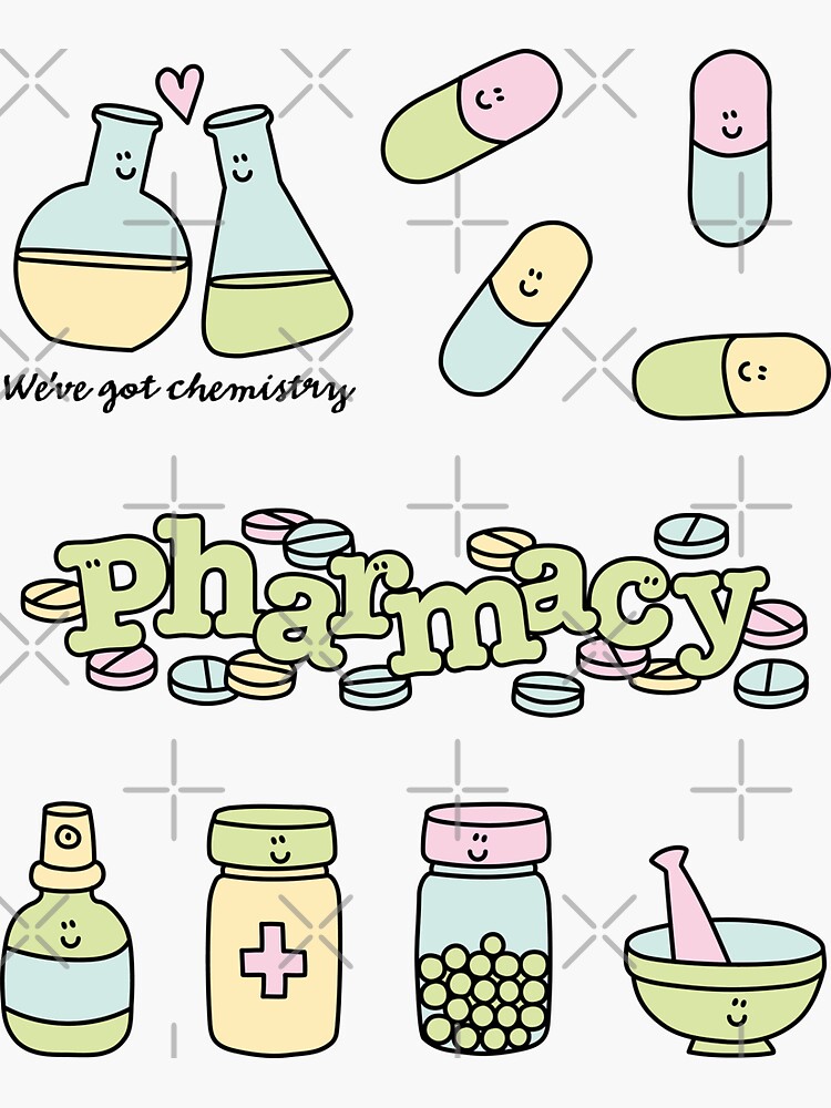 "Pharmacy sticker pack multicolor" Sticker for Sale by Eenig | Redbubble