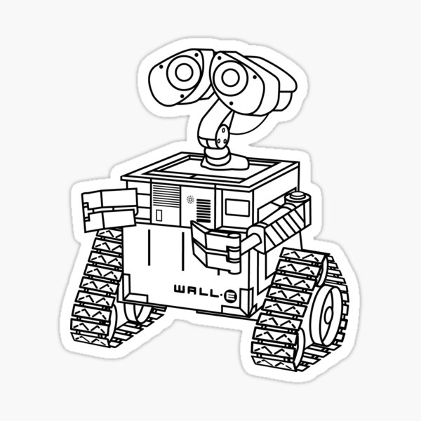 "Wall-e black" Sticker for Sale by JohnPeace | Redbubble