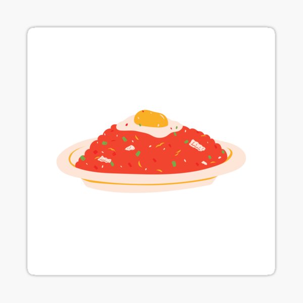 "Korean Kimchi Fried Rice" Sticker for Sale by mollzeerabbit | Redbubble