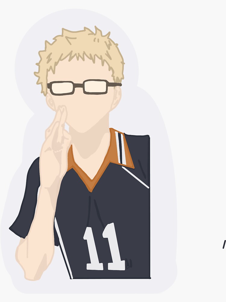 "Haikyuu Tsukishima" Sticker for Sale by Alexluther123 | Redbubble