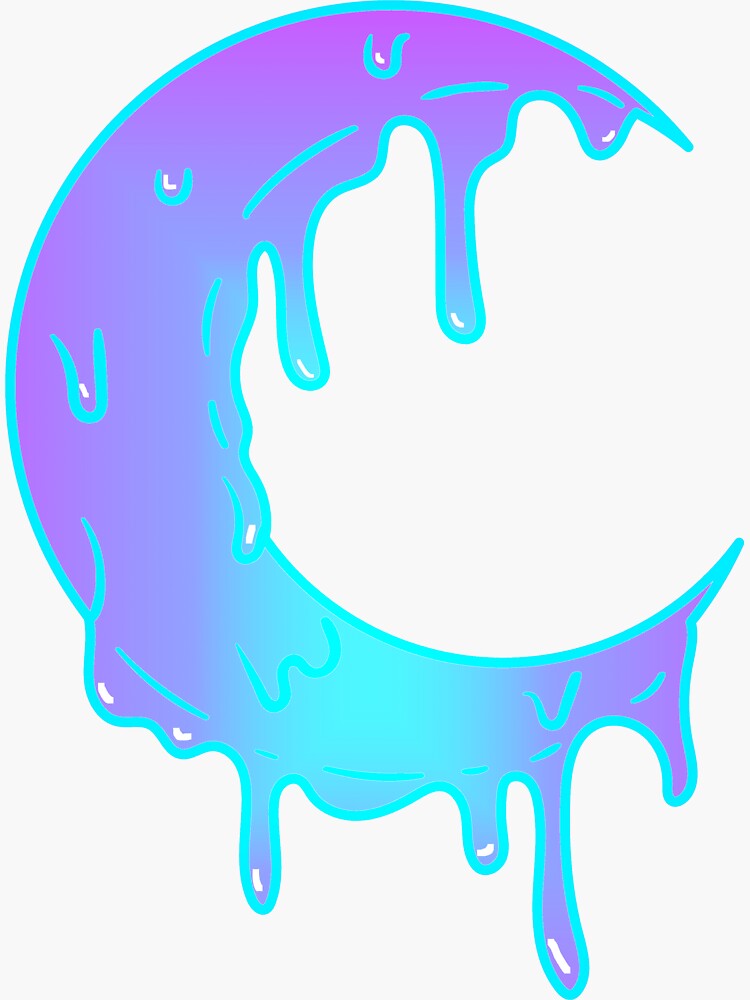 "Cute Pastel melting moon Occult Emo Alternative" Sticker for Sale by ...