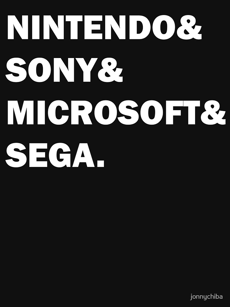 "Nintendo&Sony&Microsoft&Sega." Essential T-Shirt for Sale by ...
