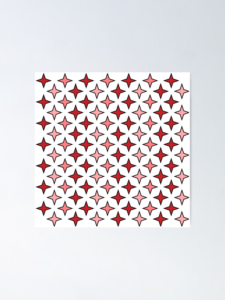 "RED STAR PATTERN white background" Poster for Sale by etixcreation ...