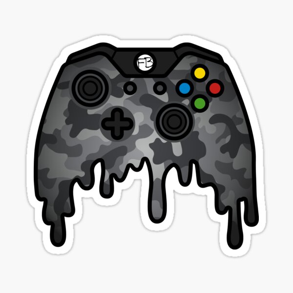"Grey Camo Dripping XBOX Controller" Sticker for Sale by FuelledByCo ...