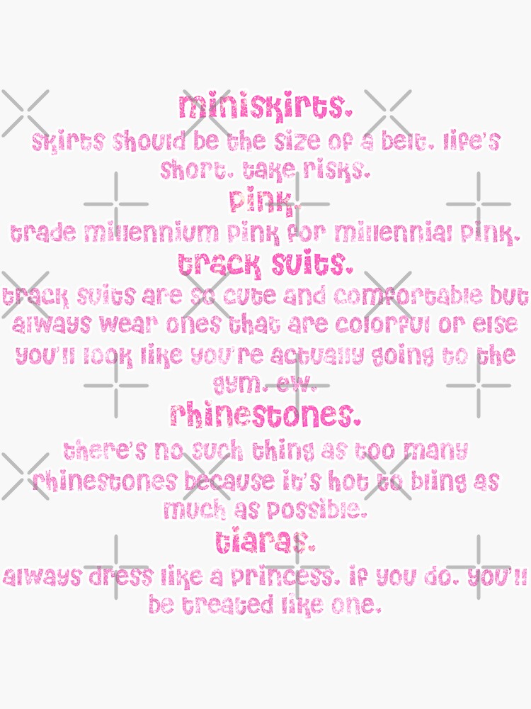 "paris hilton's rules of 2000s fashion ♥" Sticker for Sale by ...