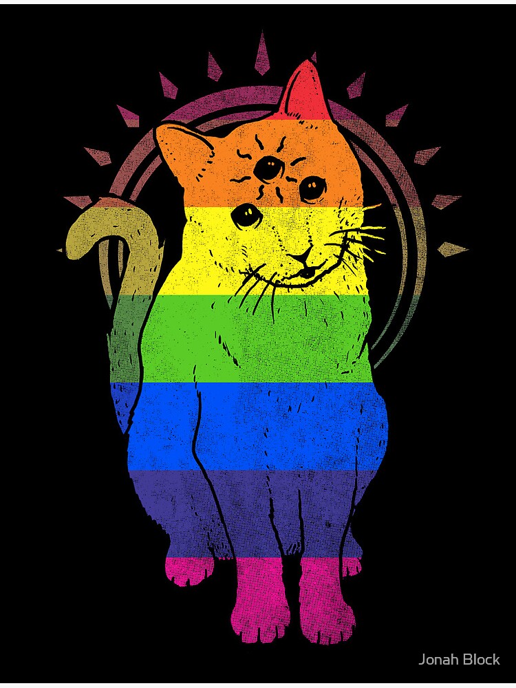 "psychic kitty: rainbow Edition" Poster for Sale by Jonah Block | Redbubble