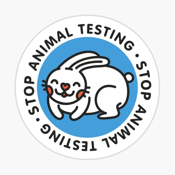 "STOP ANIMAL TESTING" Sticker by dmitriylo | Redbubble