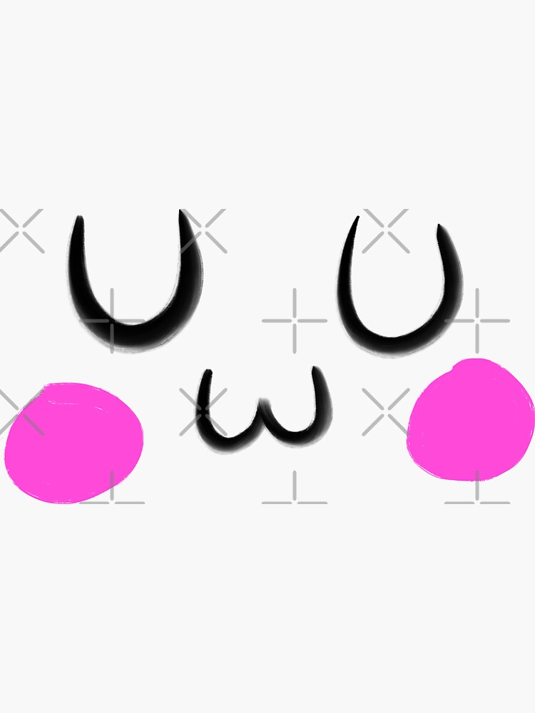 "UwU Hand Drawn Face Meme" Sticker for Sale by BGCollections | Redbubble
